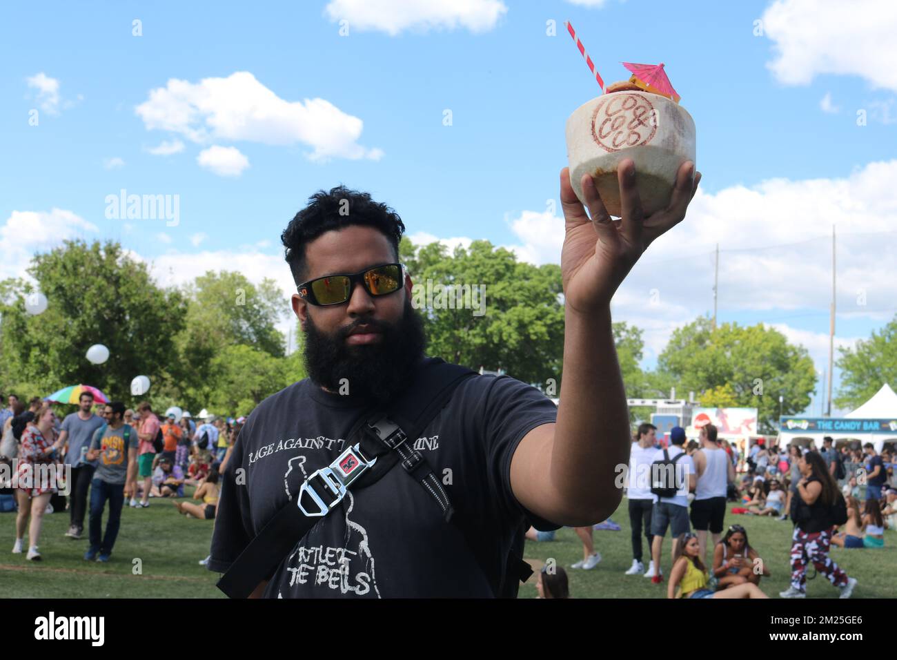 Crowd Fashion and Festival life at Governors Ball in New York Stock ...