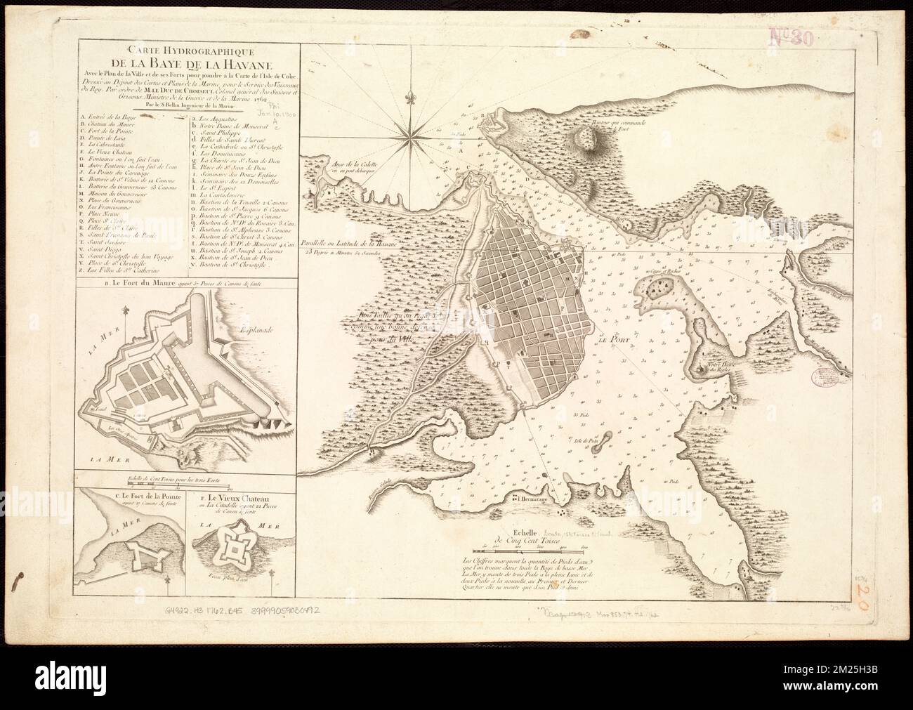 Carte hydrographique de la baye de la Havane : avec le plan de la ville ...