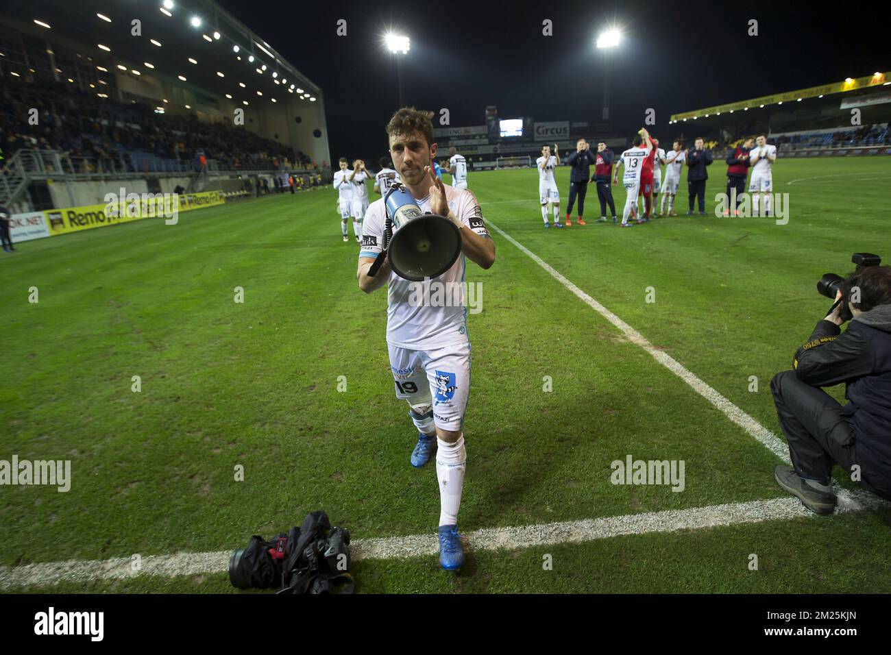 Gent's Brecht Dejaegere celebrates after the Jupiler Pro League match ...