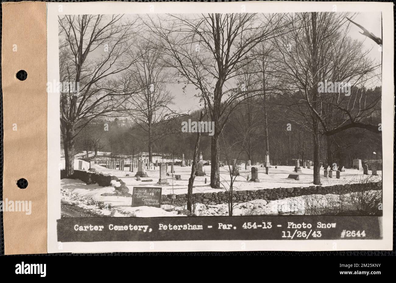 Carter Cemetery, Petersham, Mass., Nov. 26, 1943 : Parcel no. 454-13 , waterworks, reservoirs ...