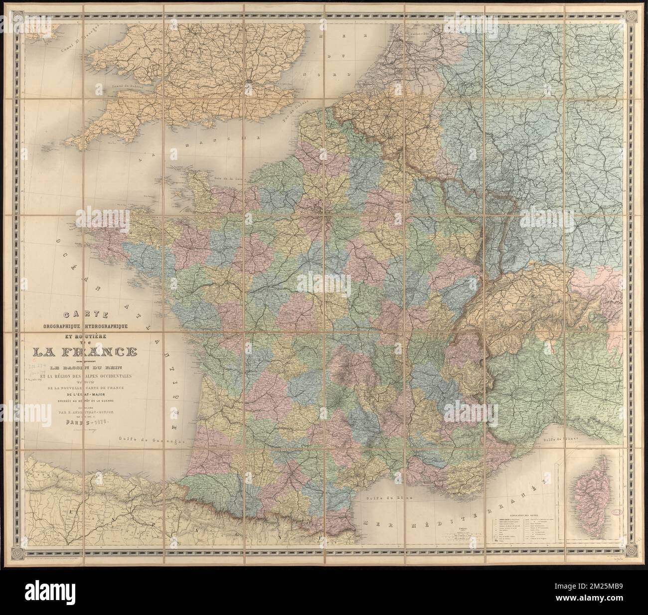 Carte orographique hydrographique et routière de la France : comprenant ...