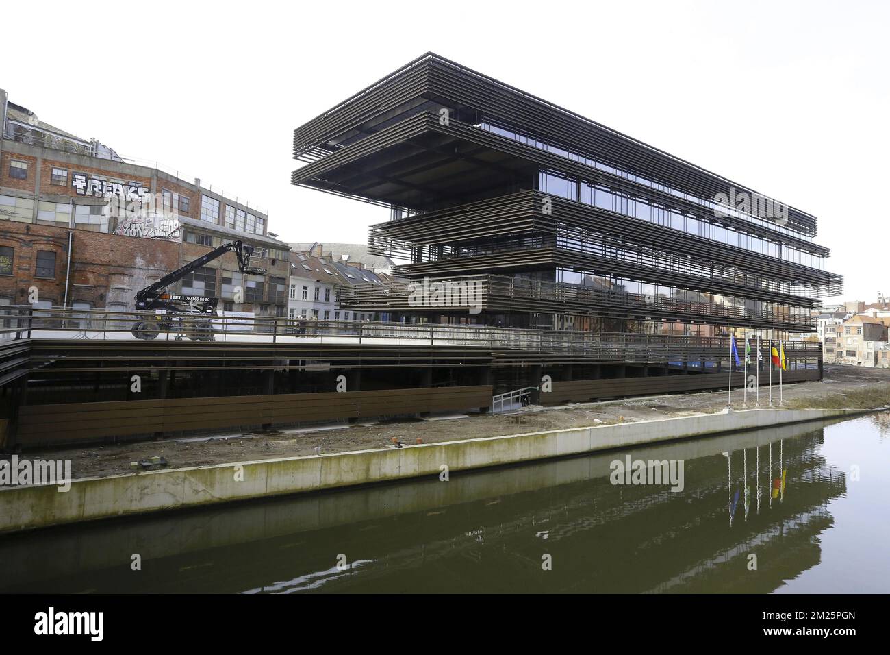 Illustration picture shows the new library called 'De Krook', after it ...