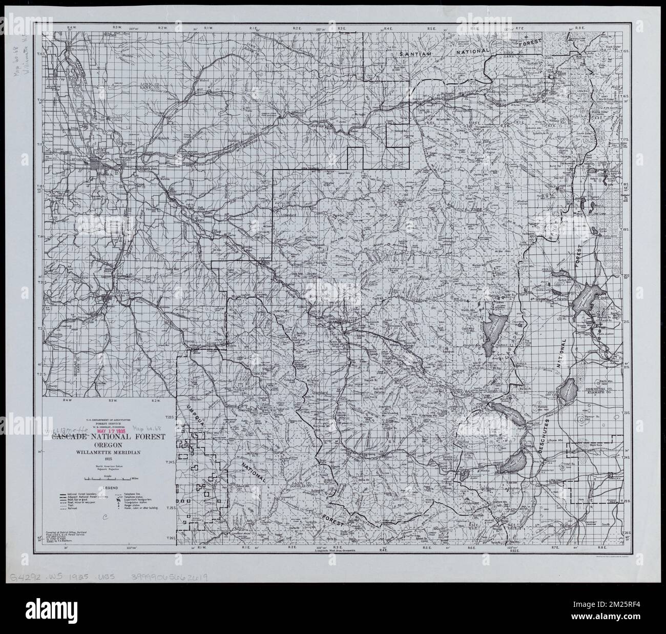 Cascade National Forest, Oregon , Willamette National Forest Or., Maps ...