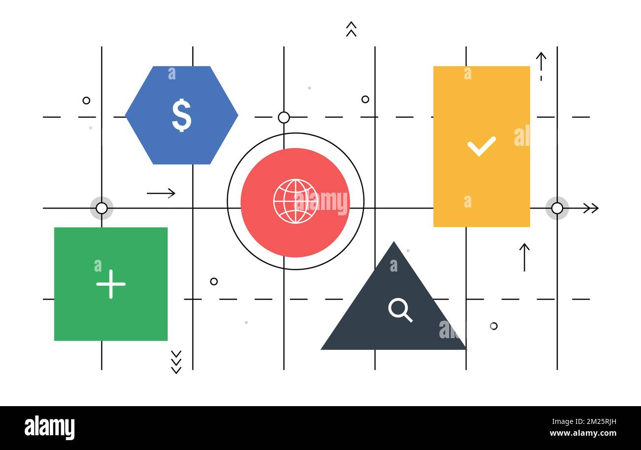 Doodle digital global network Cut Out Stock Images & Pictures - Alamy