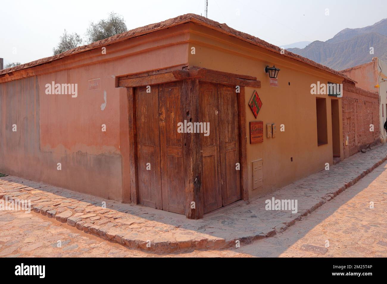 House facades and details at Purmamarca, native town in northern ...