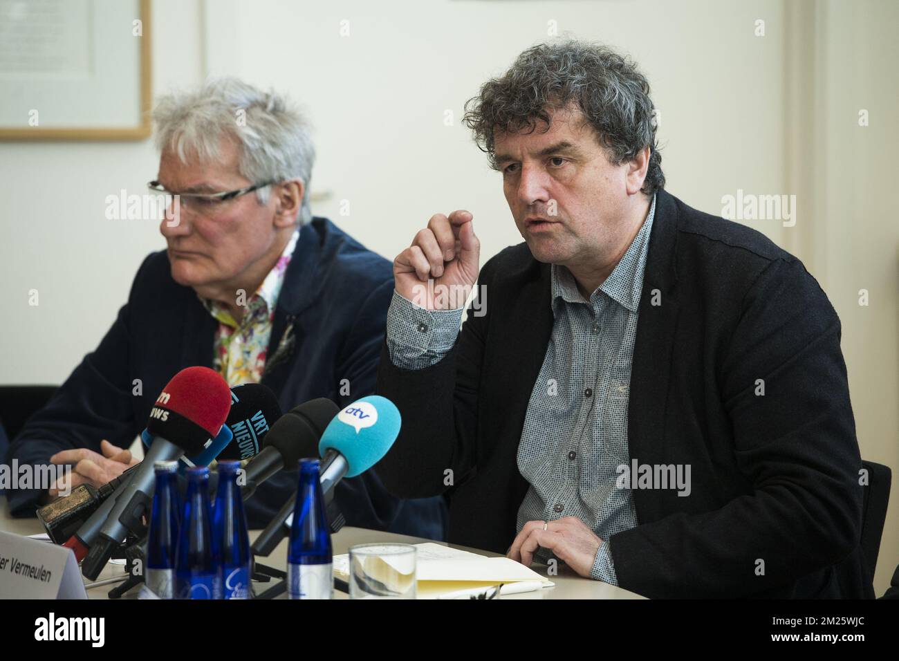Wim Van Hees and Peter Vermeulen pictured during a press conference of ...