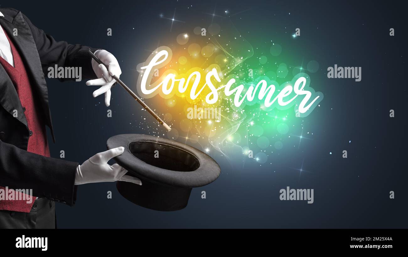 Young magician is showing magic trick Stock Photo - Alamy