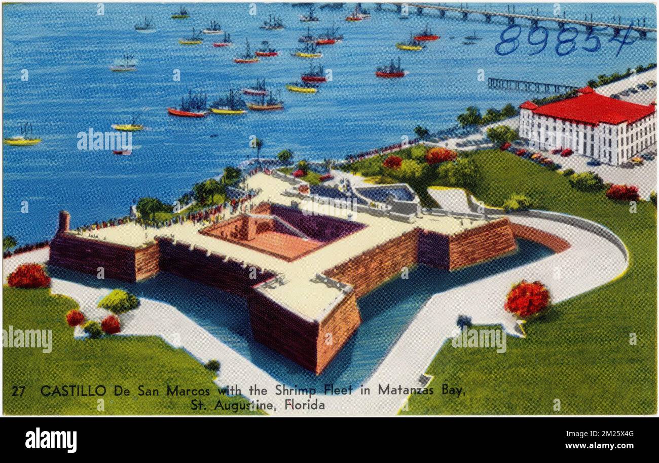 Castillo de San Marcos with the shrimp fleet in Matanzas Bay, St ...