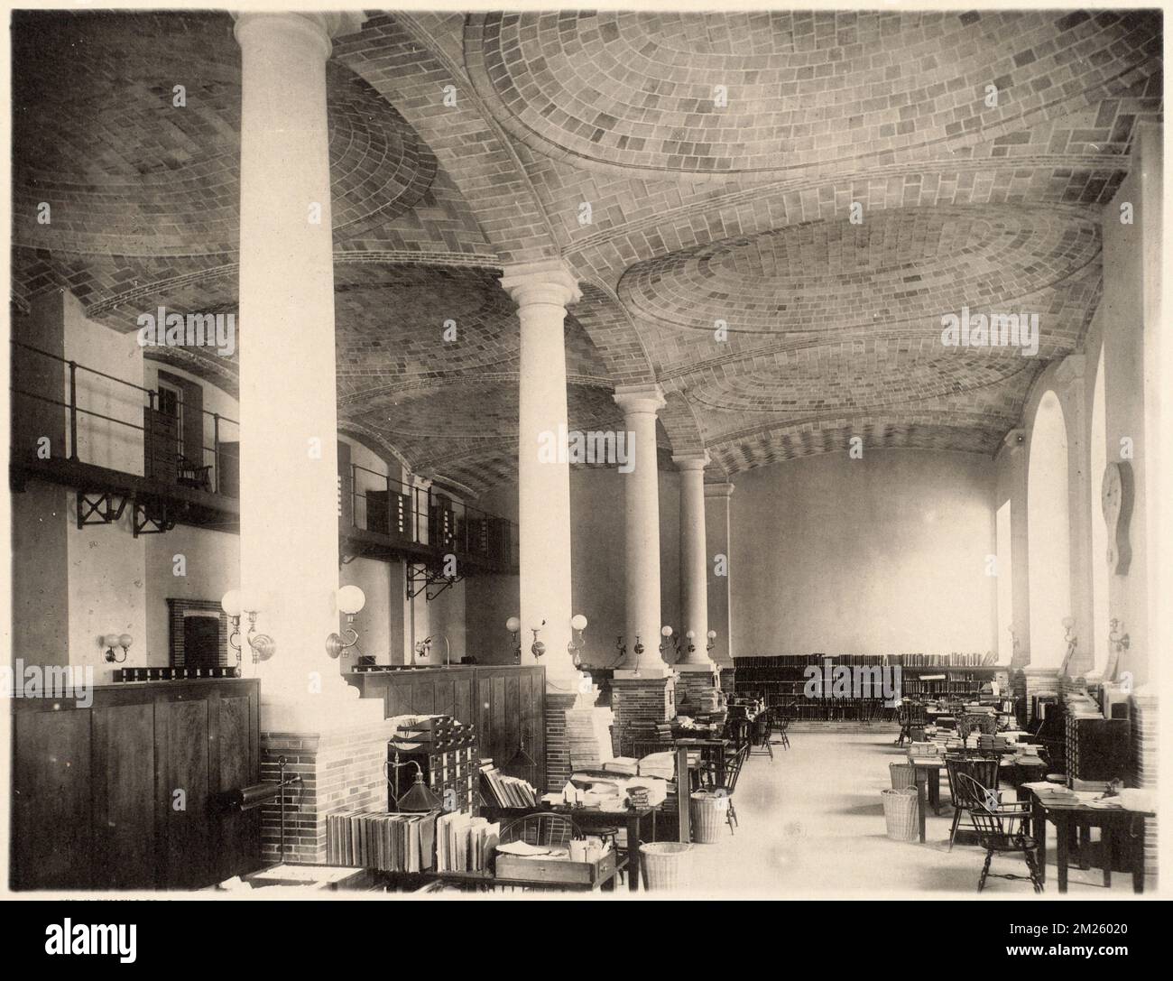 Catalogue room. , Public libraries, Interiors, Columns, Boston Public ...