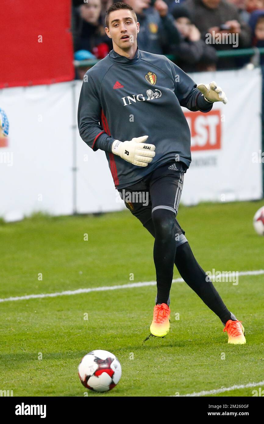 Belgium's goalkeeper Koen Casteels pictured during a training session ...