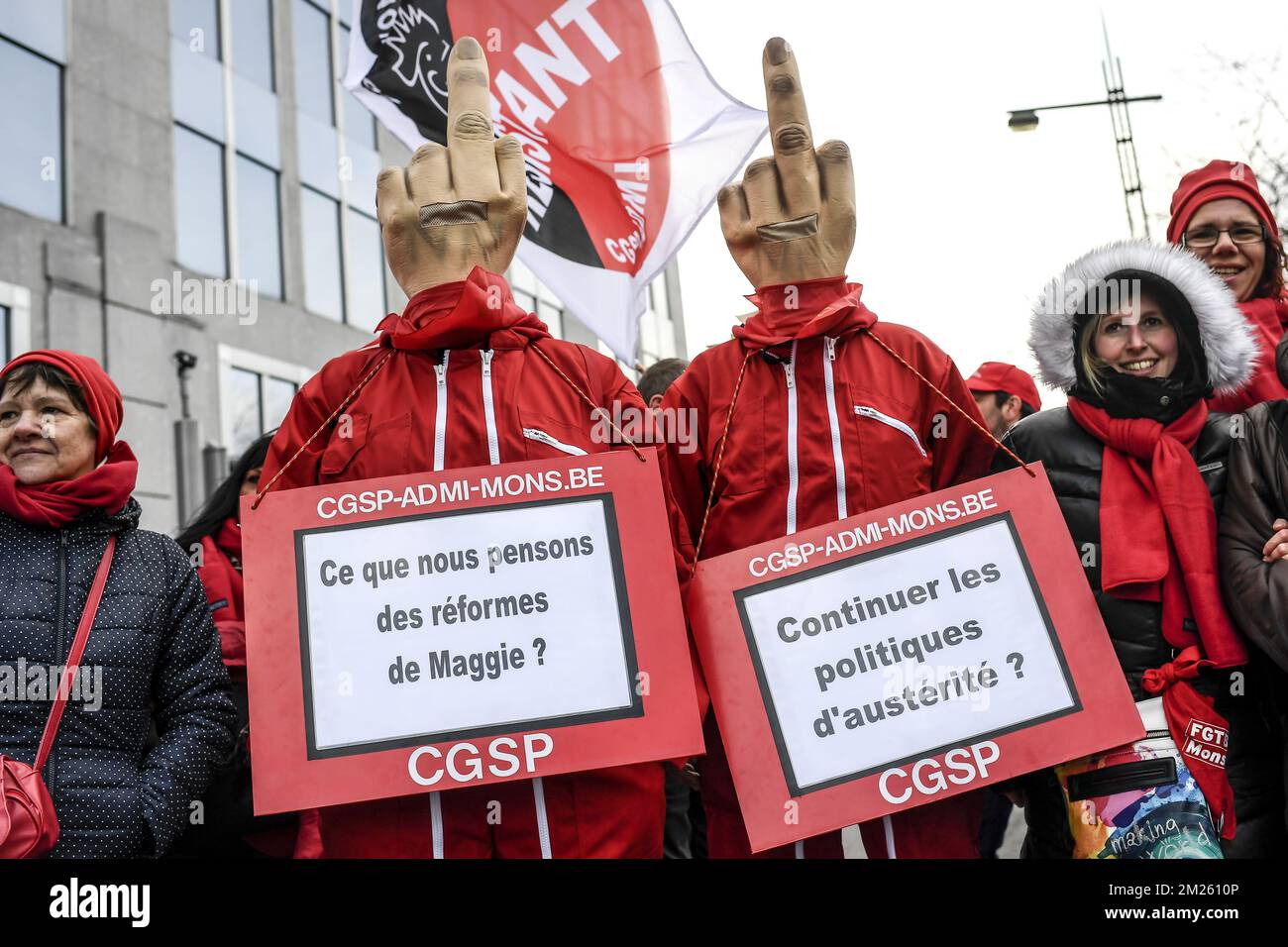 Illustration picture shows a national union protest of the non-profit ...