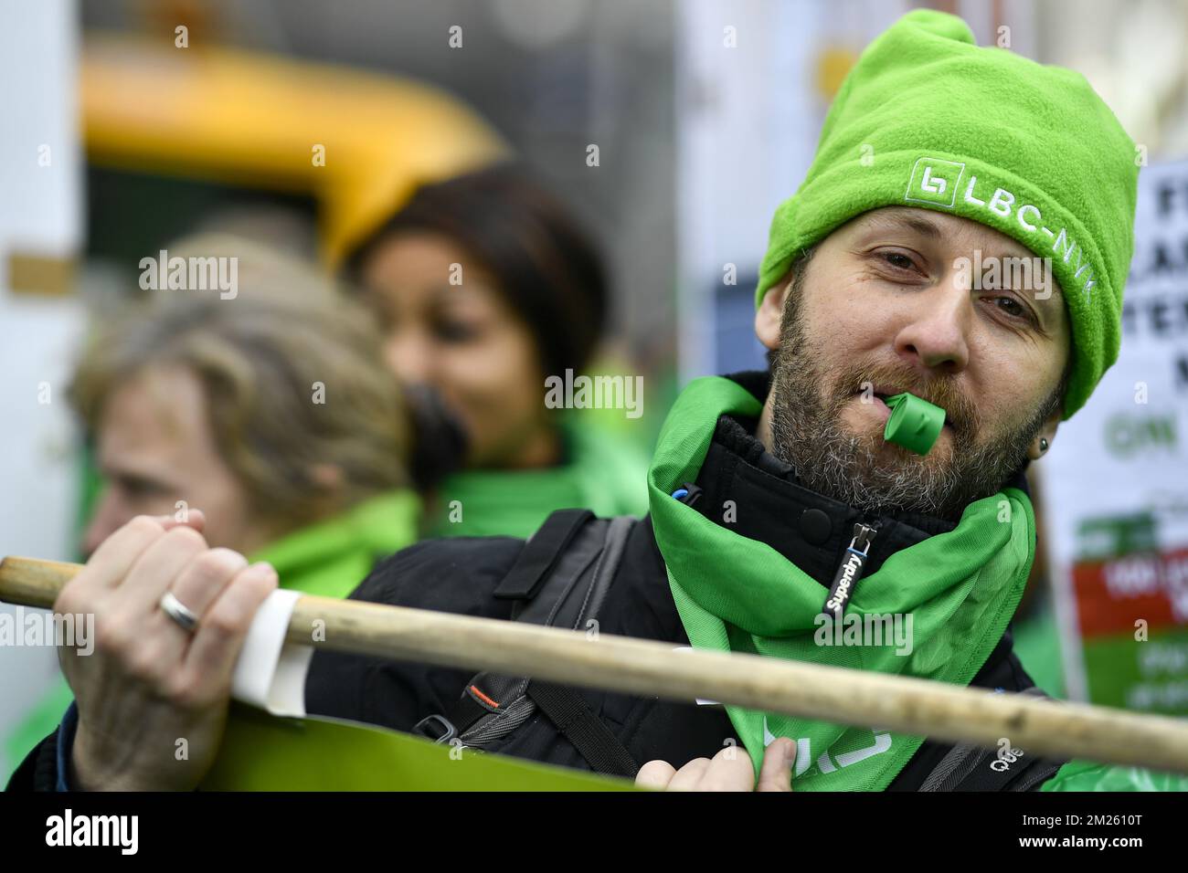 Illustration picture shows a national union protest of the non-profit ...