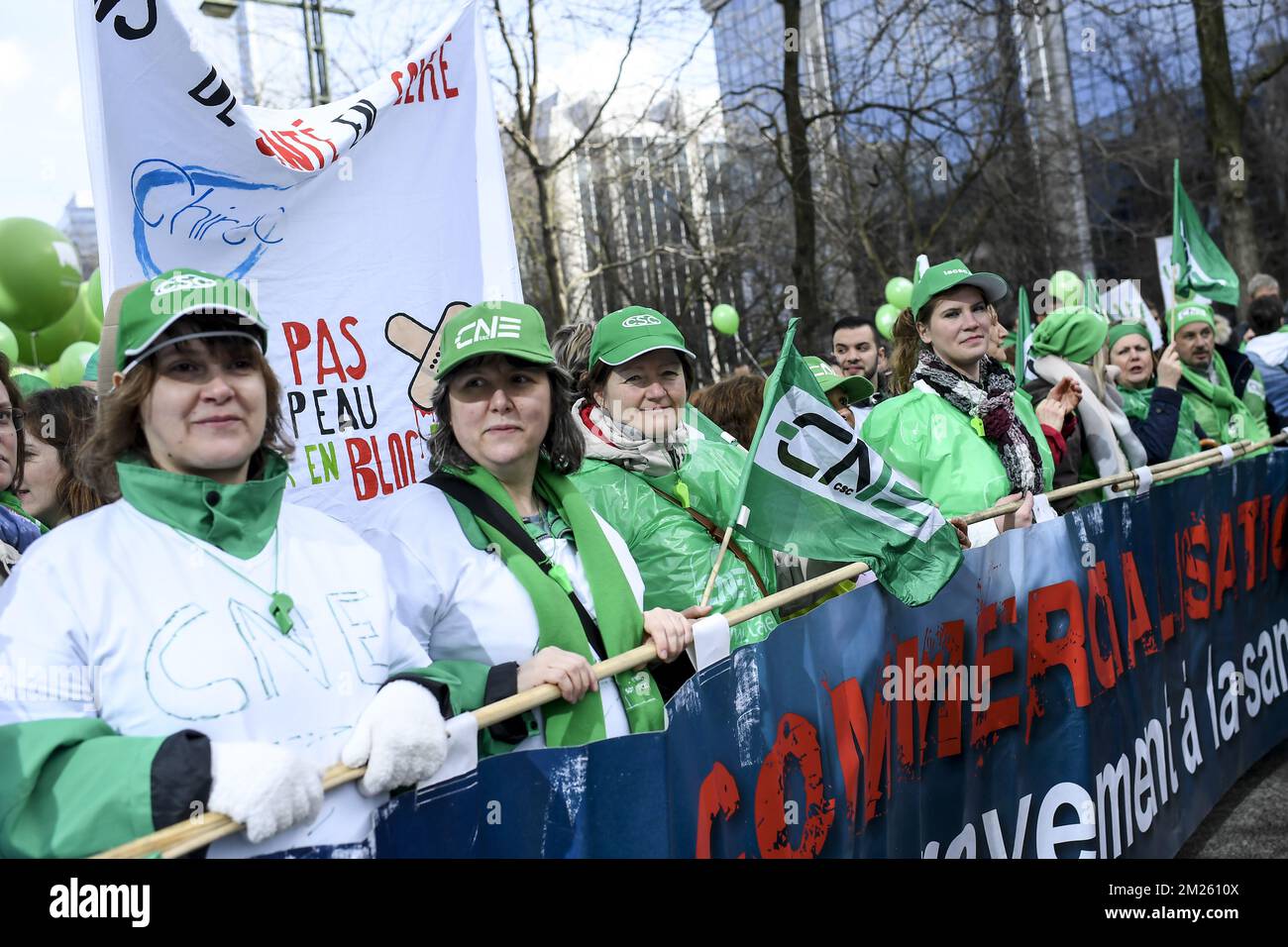 Illustration picture shows a national union protest of the non-profit ...
