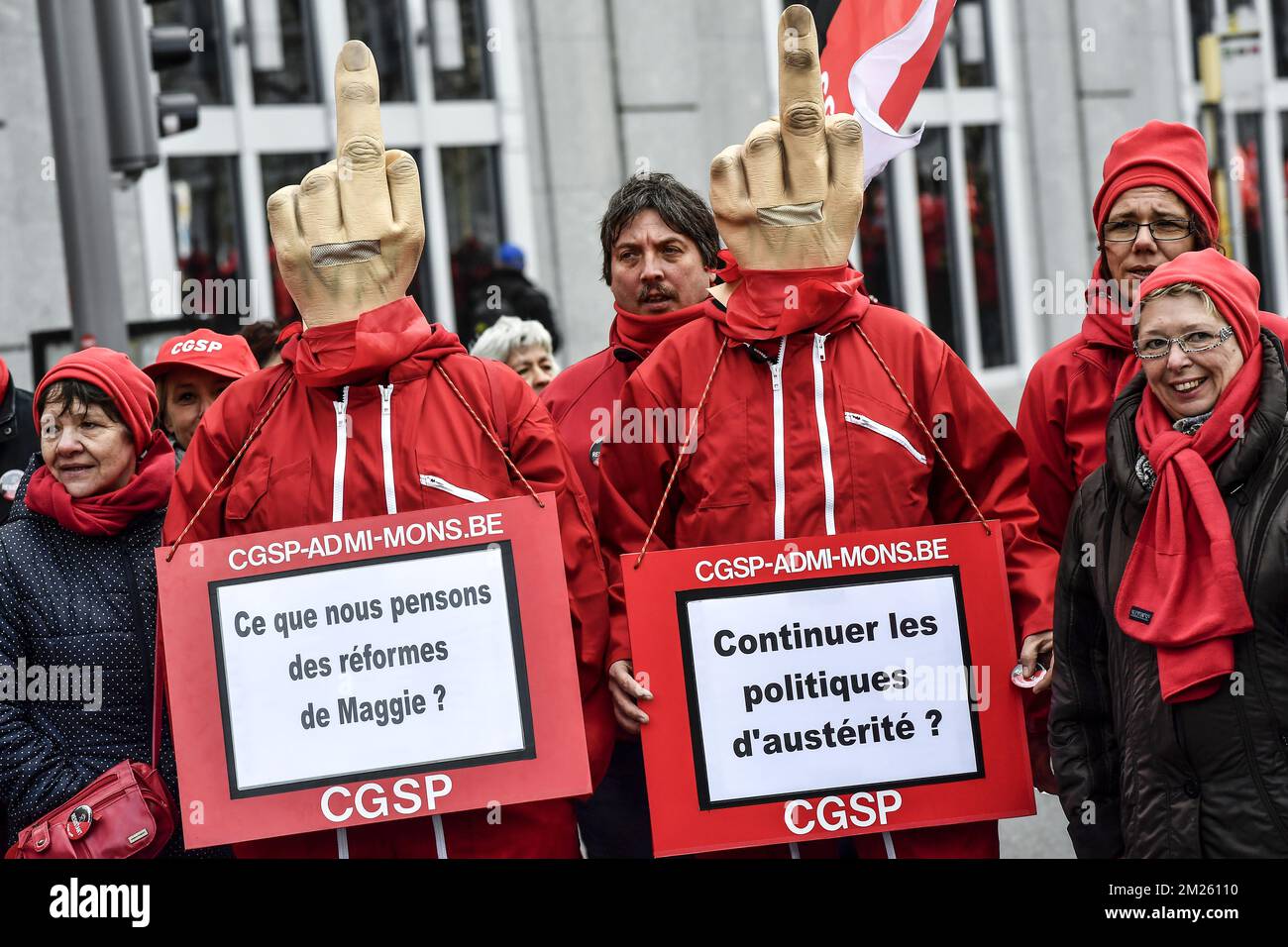 Illustration picture shows a national union protest of the non-profit ...