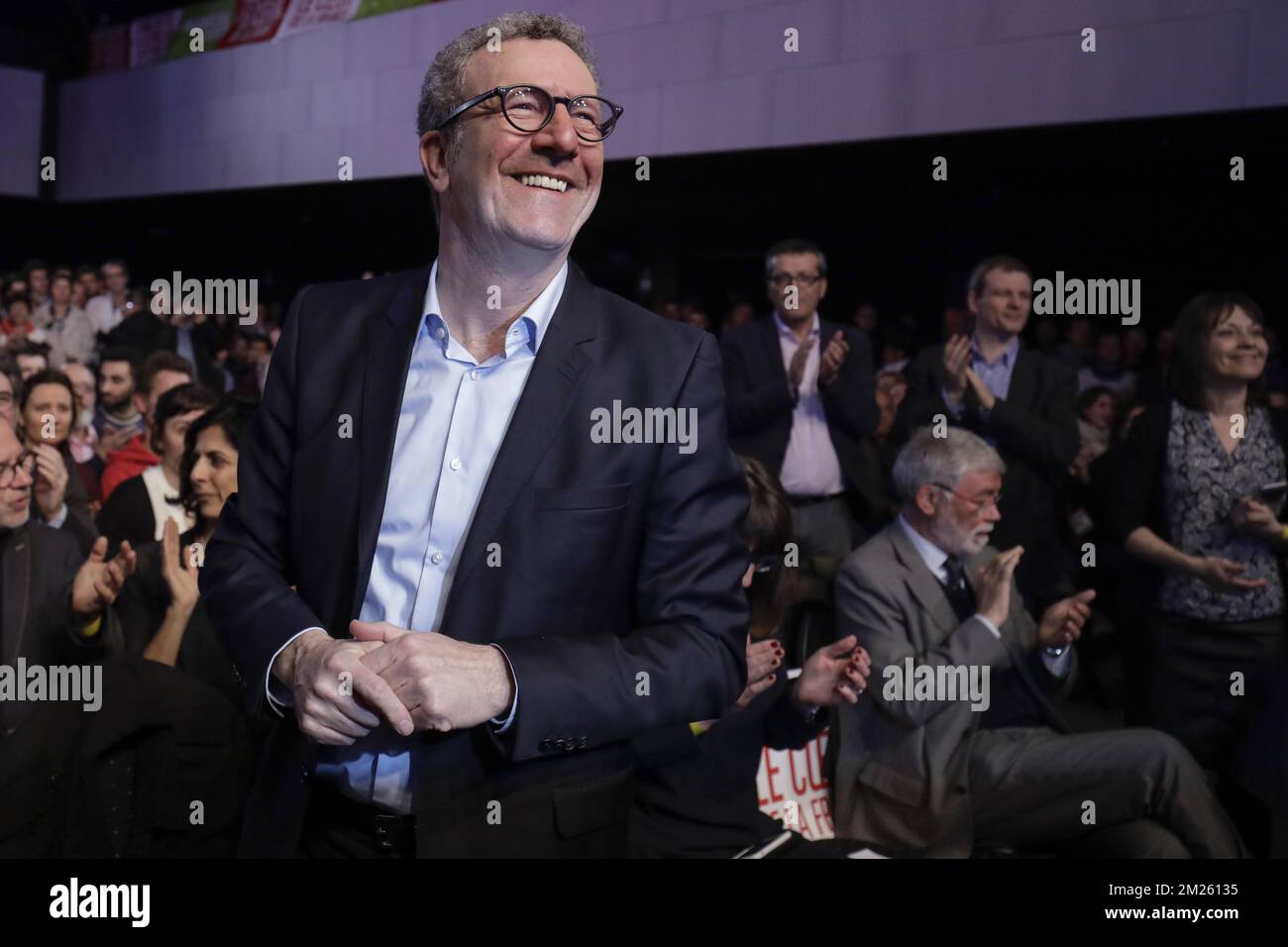 Brussels City mayor Yvan Mayeur pictured during a meeting with French ...
