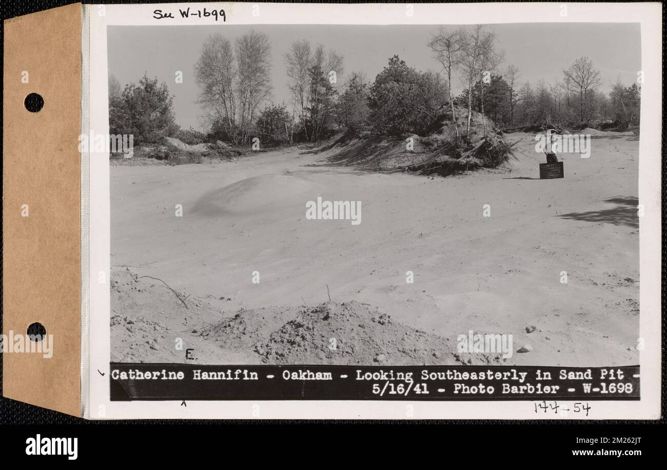 Catherine E. Hannifin, looking southeasterly in sand pit, Oakham, Mass ...