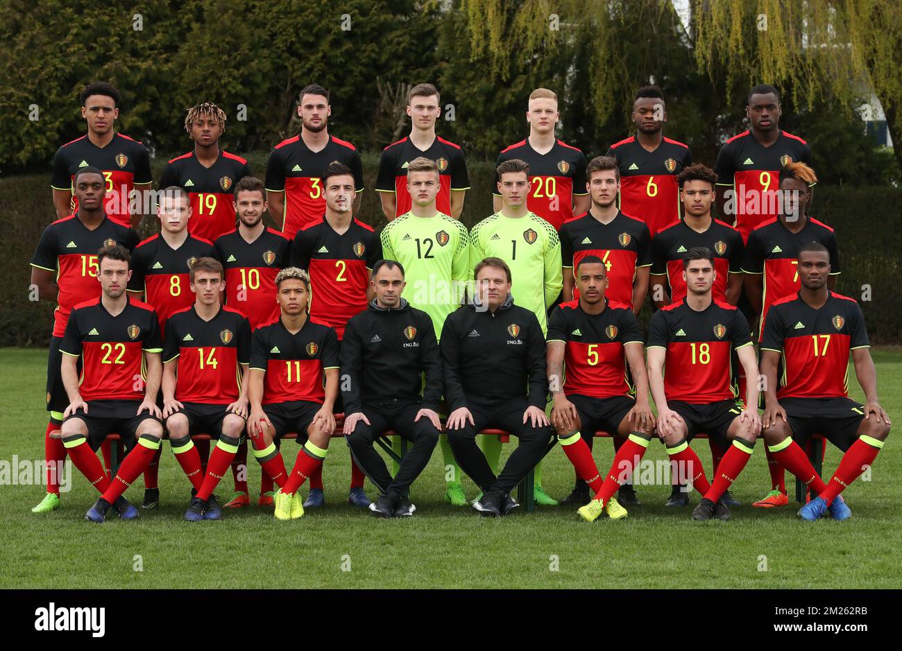 Belgium's Ryan Mmaee, Belgium's Samuel Bastien, Belgium's Mathias ...