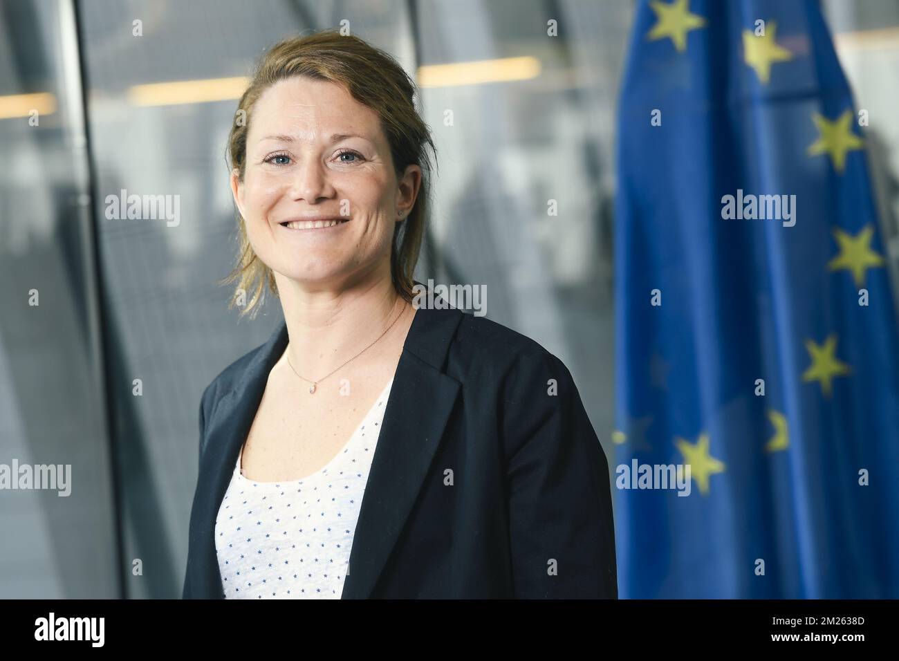European parliament member Anneleen Van Bossuyt poses for photographer ...