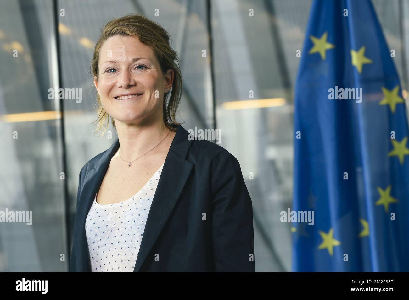 European parliament member Anneleen Van Bossuyt poses for photographer ...