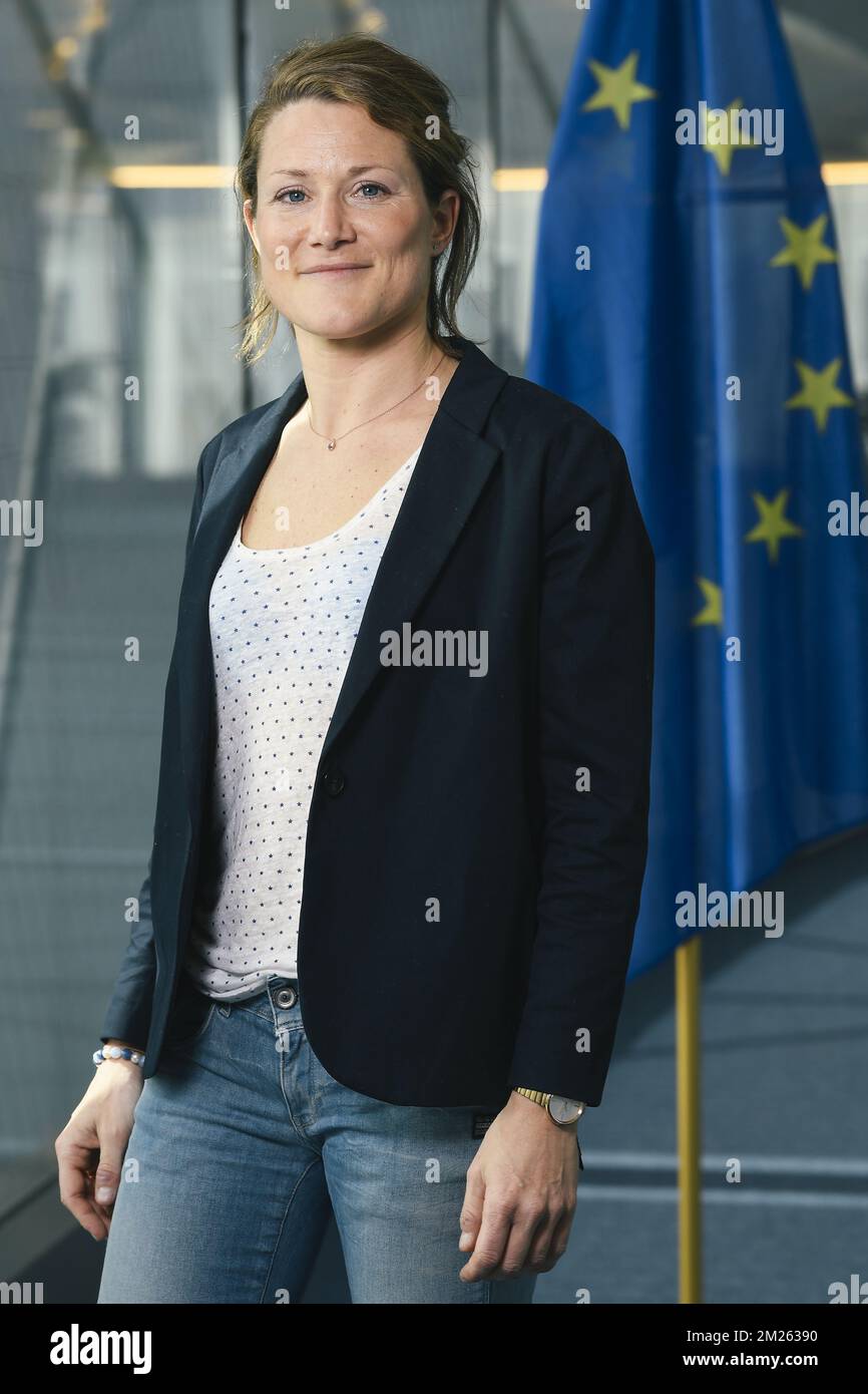 European parliament member Anneleen Van Bossuyt poses for photographer ...