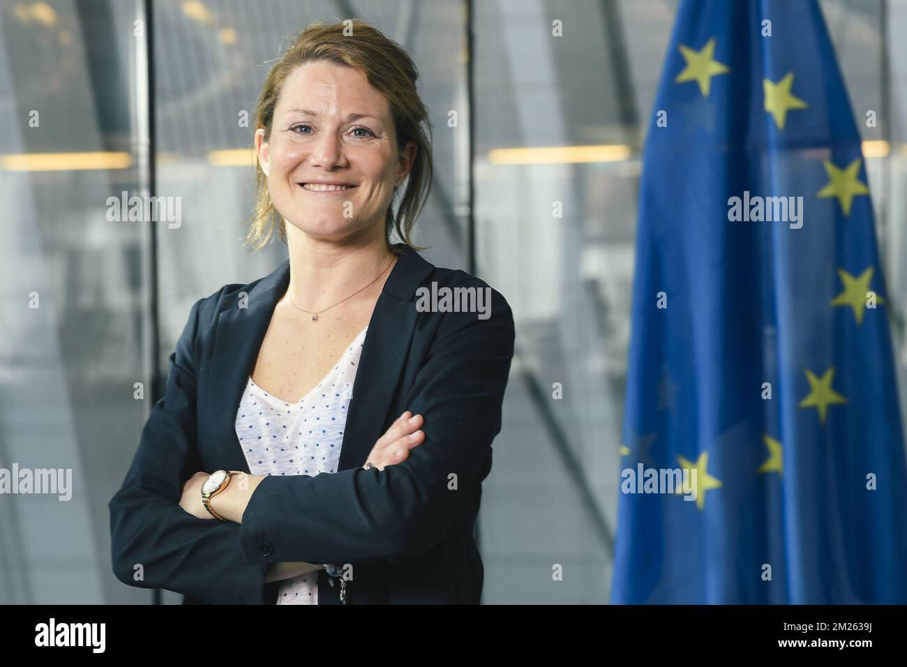 European parliament member Anneleen Van Bossuyt poses for photographer ...