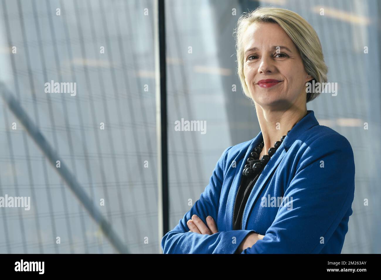 European parliament member Helga Stevens (N-VA) poses for photographer ...