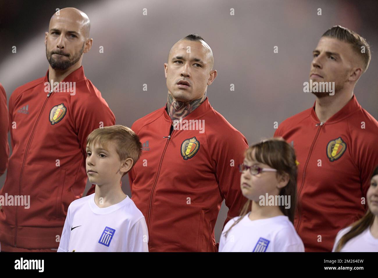 Belgium's Laurent Ciman, Belgium's Radja Nainggolan and Belgium's Toby ...