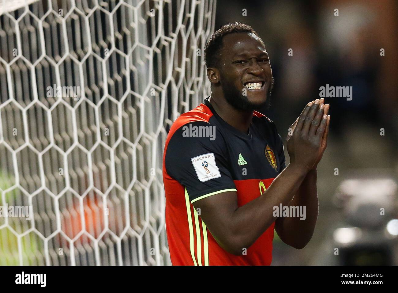 Belgium's Romelu Lukaku reacts during a World Cup 2018 qualification ...