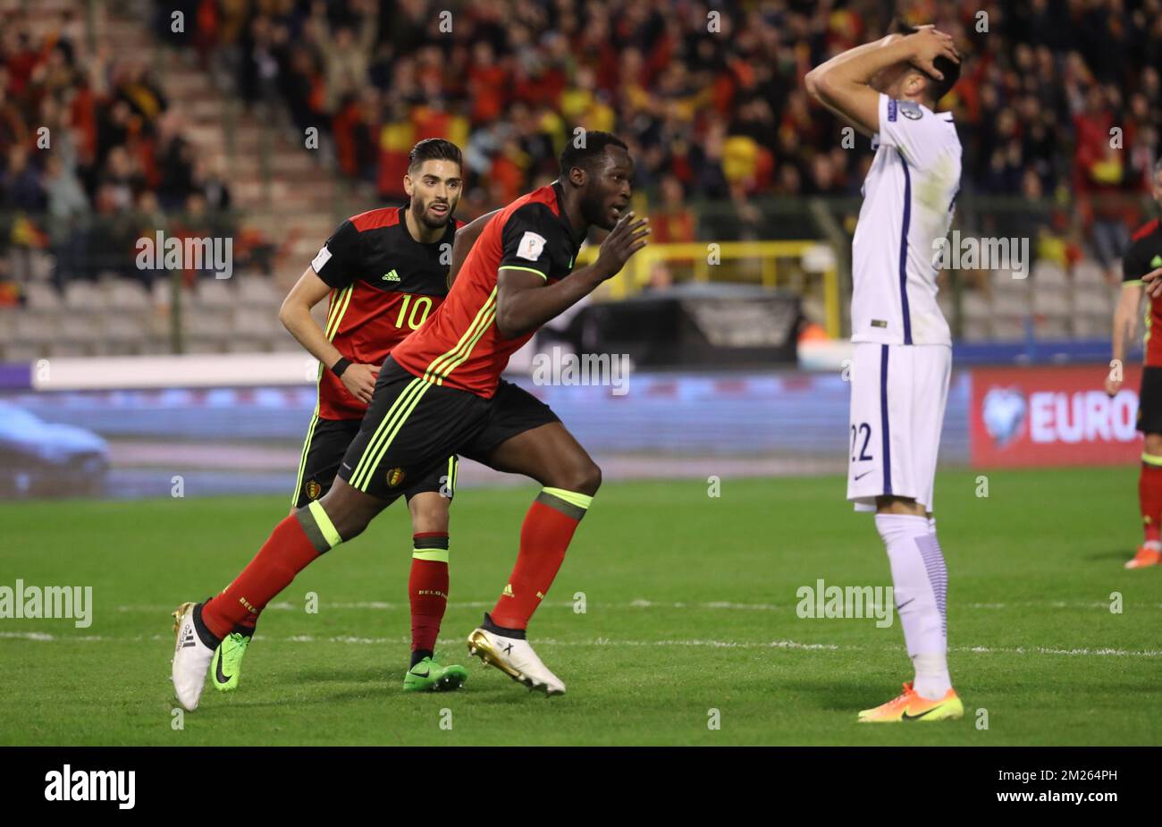 Belgium's Romelu Lukaku celebrates after scoring during a World Cup ...