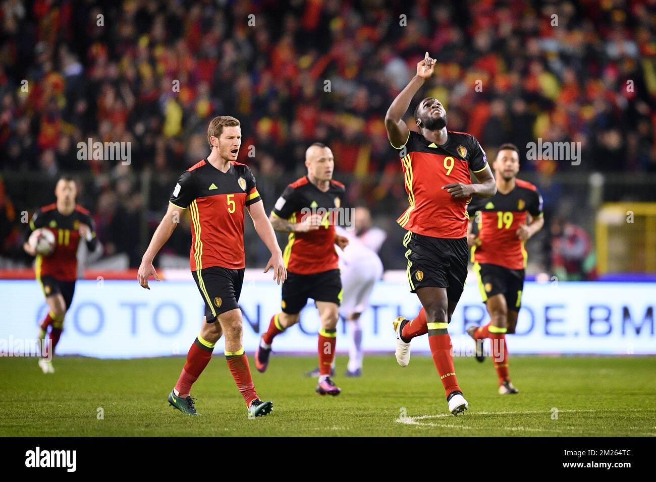 Belgium's Romelu Lukaku celebrates after scoring during a World Cup ...