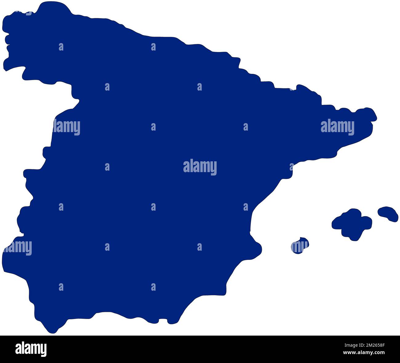 Map of Spain filled with blue color Stock Photo - Alamy