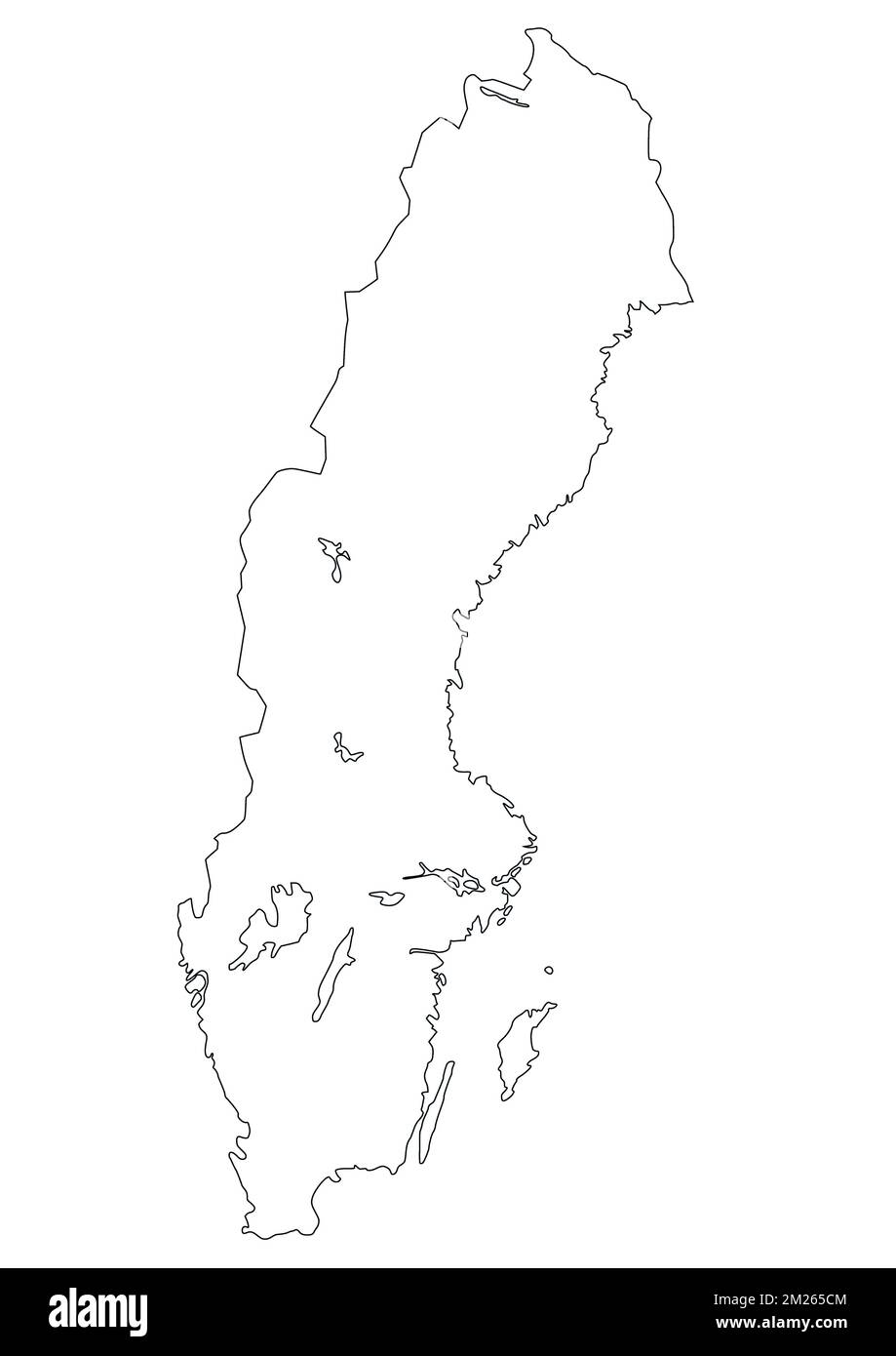 Map of Sweden filled with white color Stock Photo - Alamy
