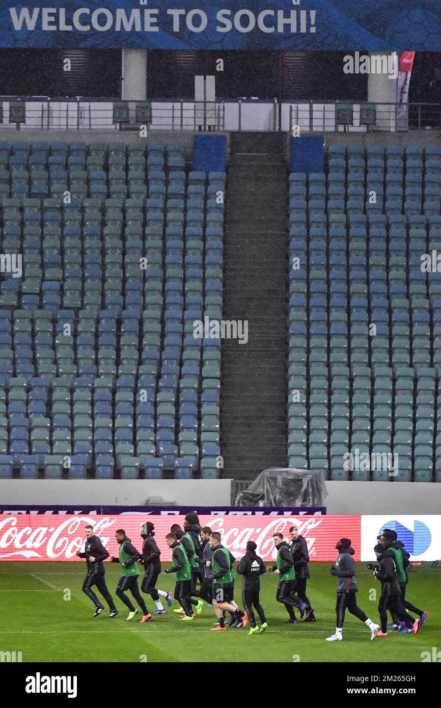 Illustration picture shows a training session of Belgium's Red Devils ...