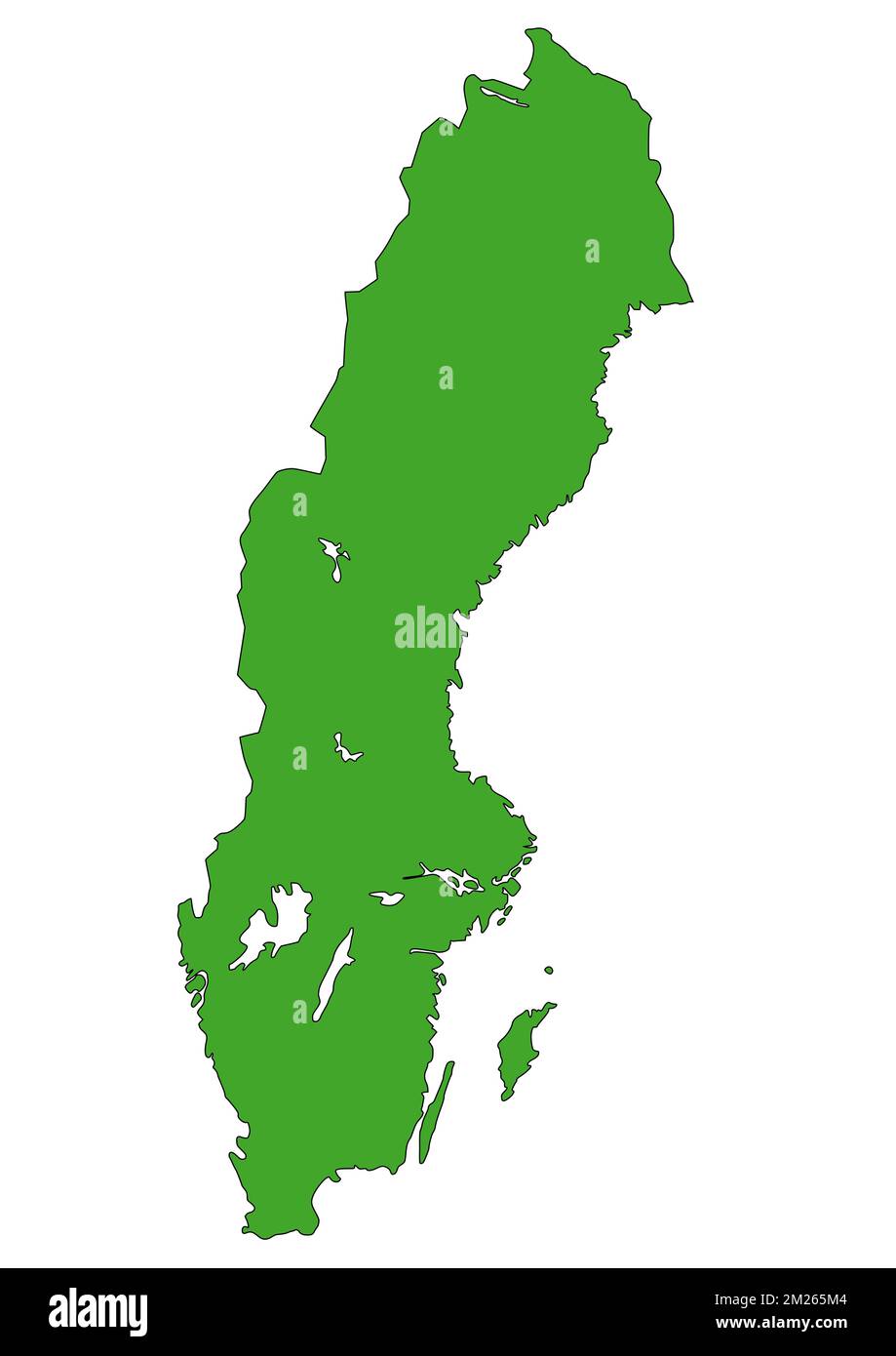 Map of Sweden filled with green color Stock Photo - Alamy