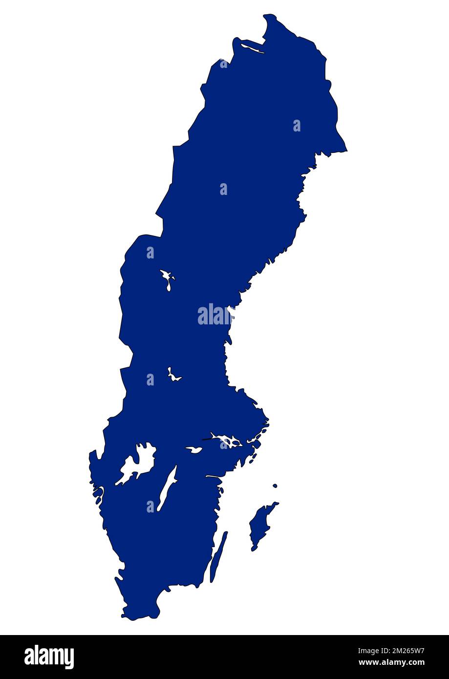 Map of Sweden filled with blue color Stock Photo - Alamy