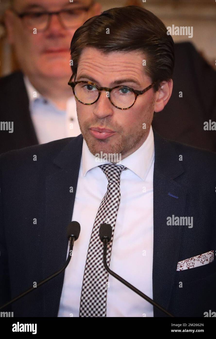 Nethys general secretary Gil Simon (PS) pictured during a meeting of ...