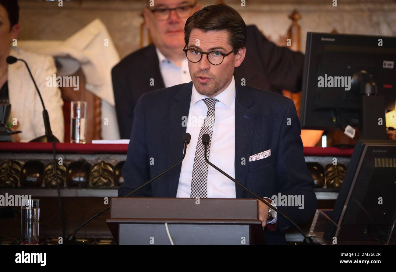 Nethys general secretary Gil Simon (PS) pictured during a meeting of ...