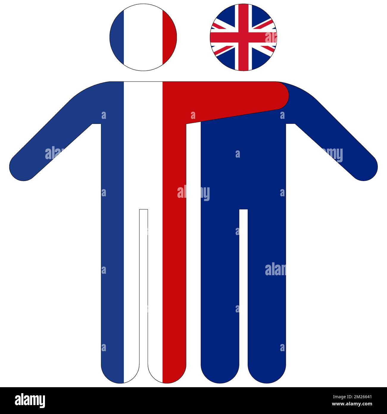 France - UK : friendship concept on white background Stock Photo - Alamy