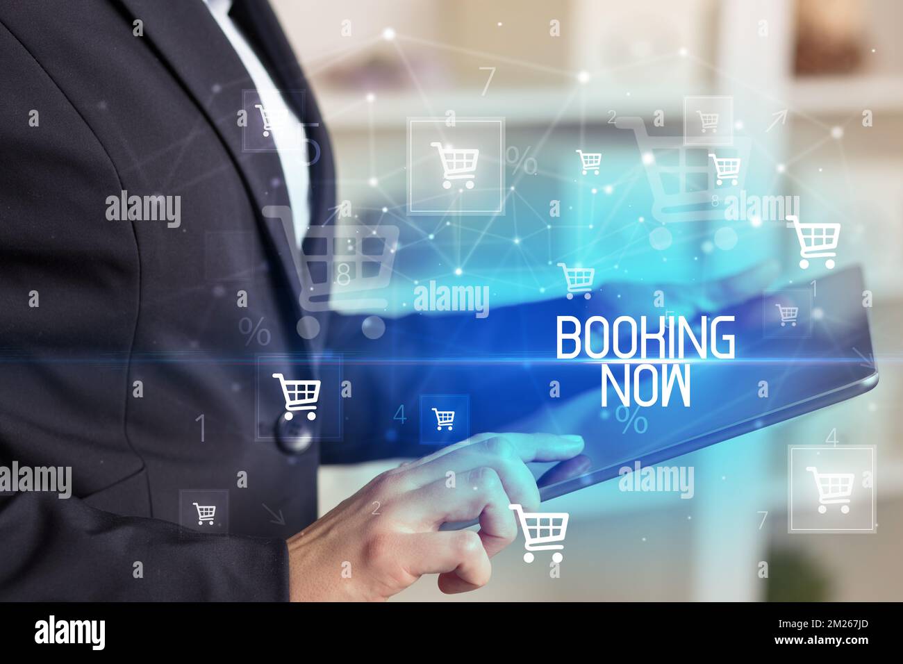 Young person makes a purchase through a tablet Stock Photo - Alamy