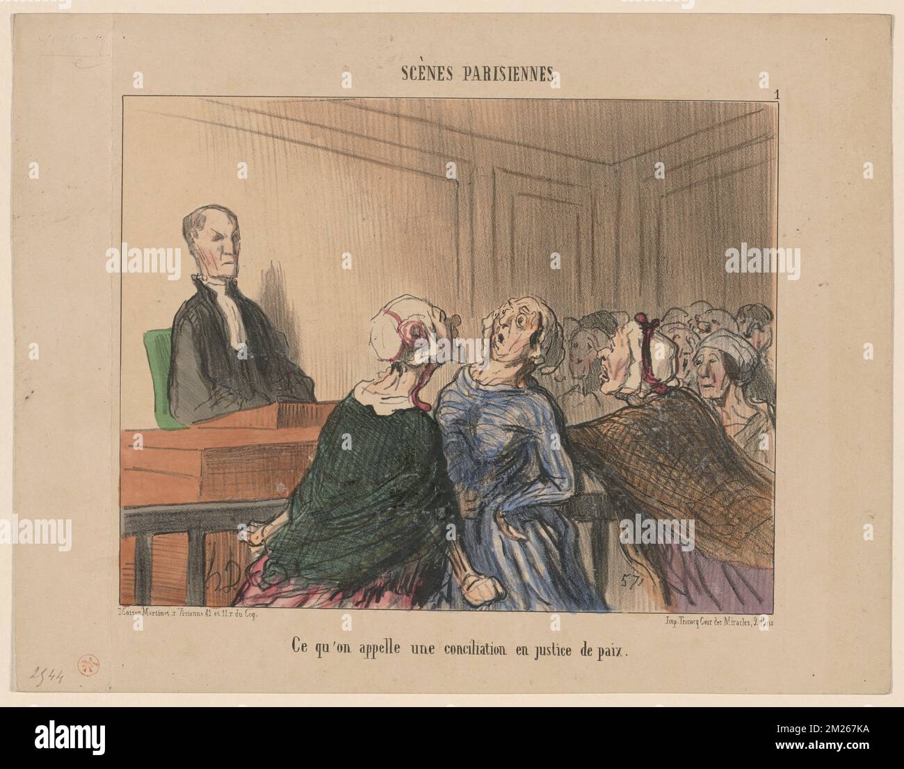 Ce qu'on appelle une conciliation en justice de paix. Honoré Daumier ...