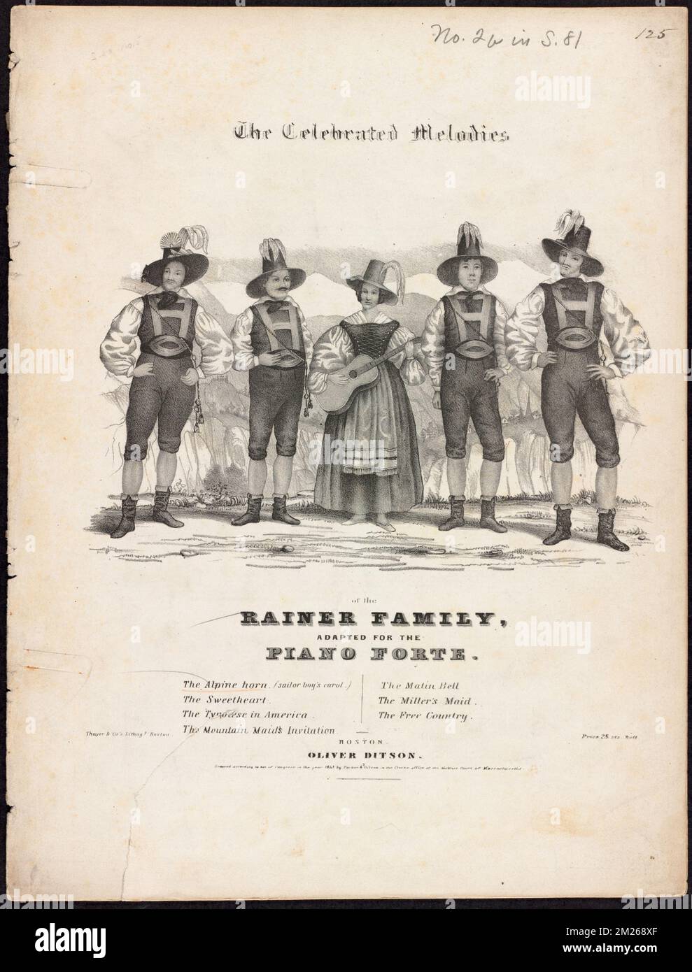 The celebrated melodies of the Rainer family, adapted for the piano ...