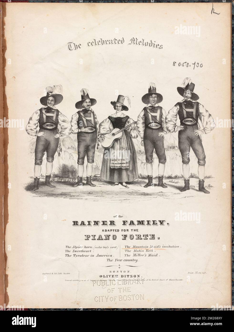The celebrated melodies of the Rainer family, adapted for the piano ...