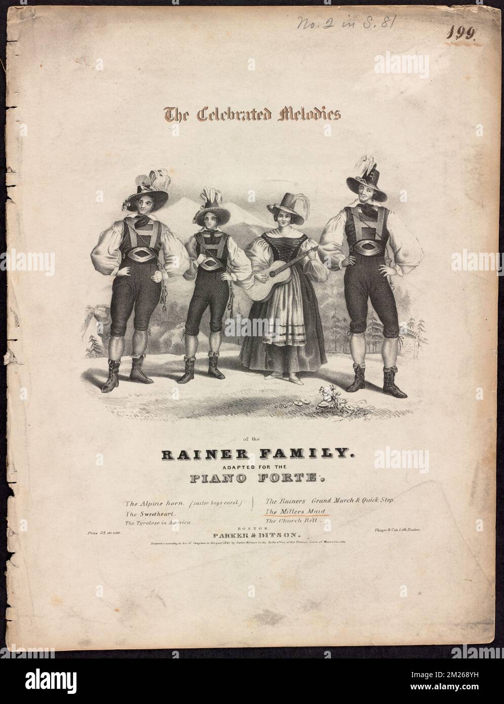The celebrated melodies of the Rainer family, adapted for the piano ...