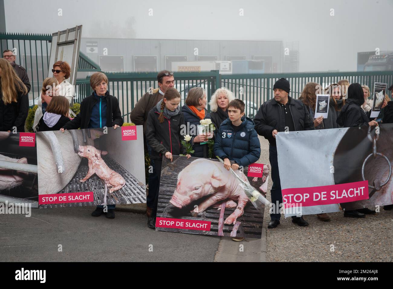 Illustration picture shows a protest of animal Rights organization ...