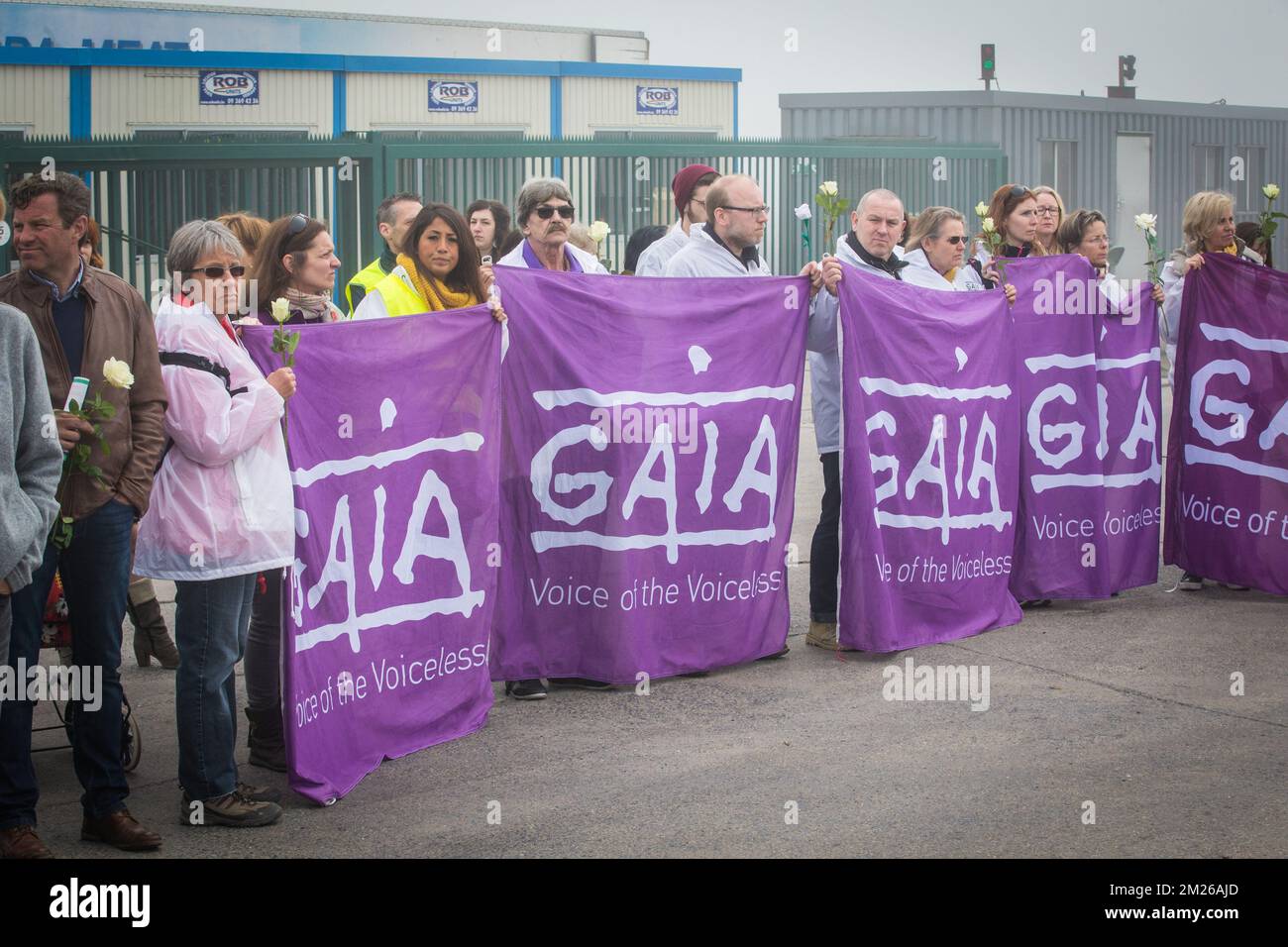 Illustration picture shows a protest of animal Rights organization ...