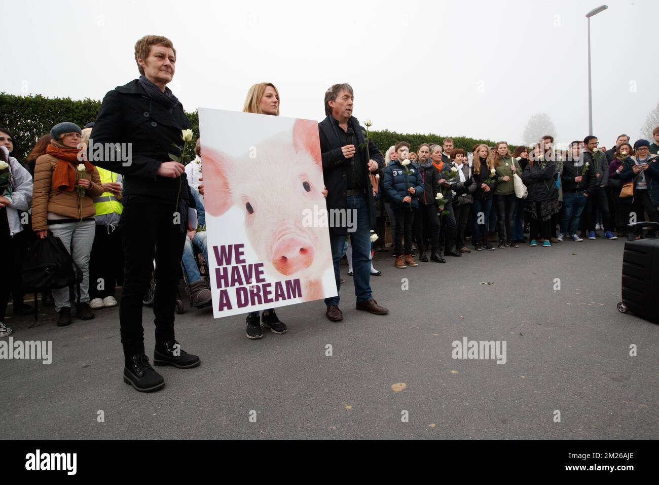 Animal Rights Nadine Lucas and Gaia's Michel Vandenbosch pictured ...
