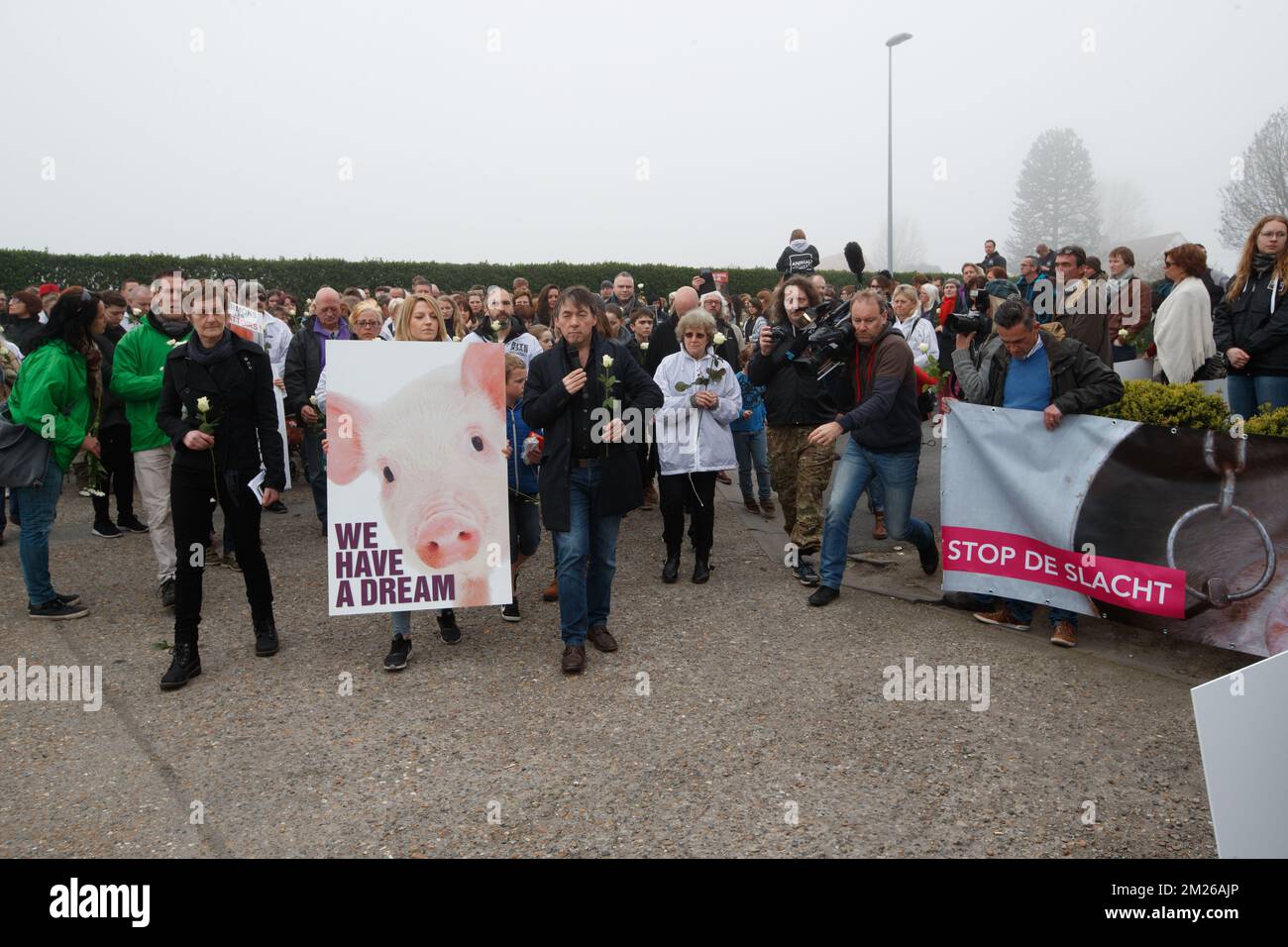 Animal Rights Nadine Lucas and Gaia's Michel Vandenbosch pictured ...