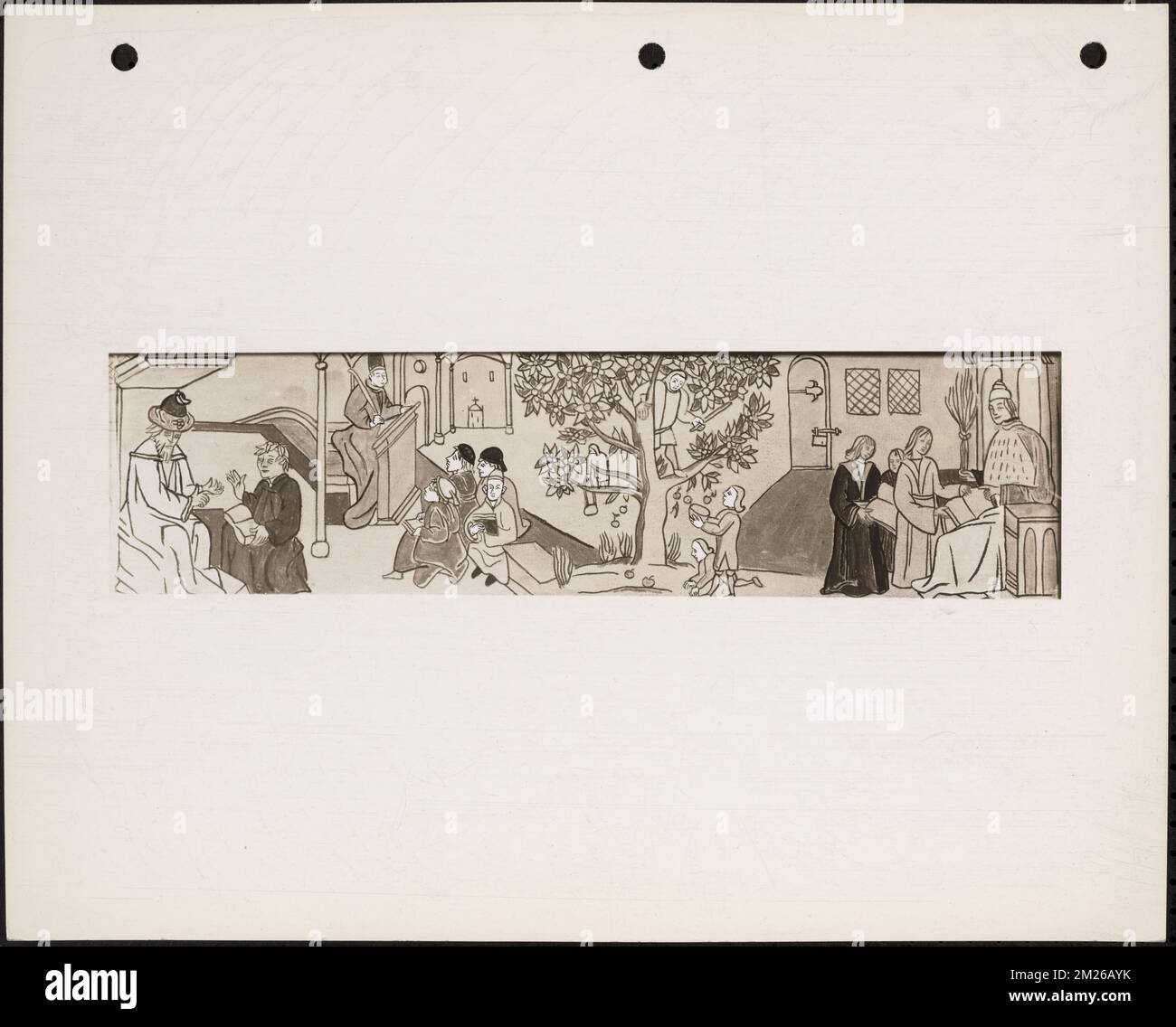 Center section of a mural for the Levi Warren Jr. High School, Newton ...