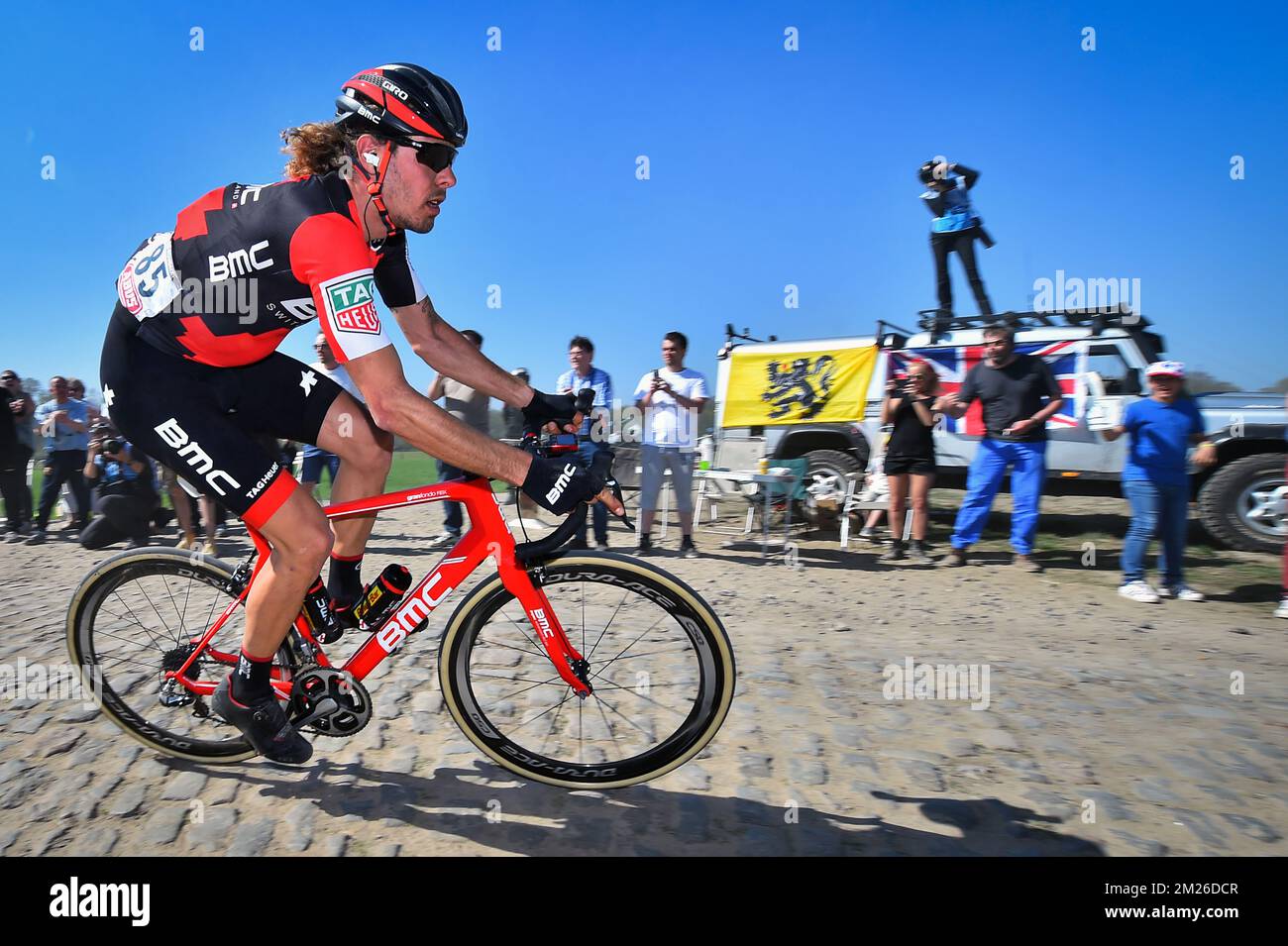 Italian Daniel Oss of BMC Racing Team pictured in action during the ...