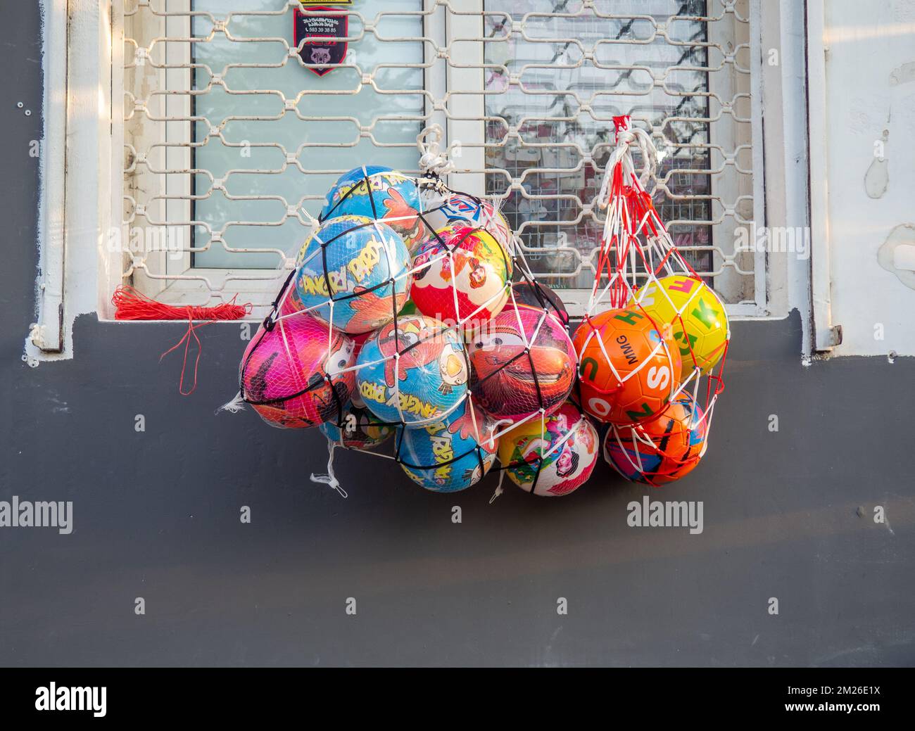 Batumi,Georgia. 12.01.2022 Rubber balls in assortment. colorful balls ...